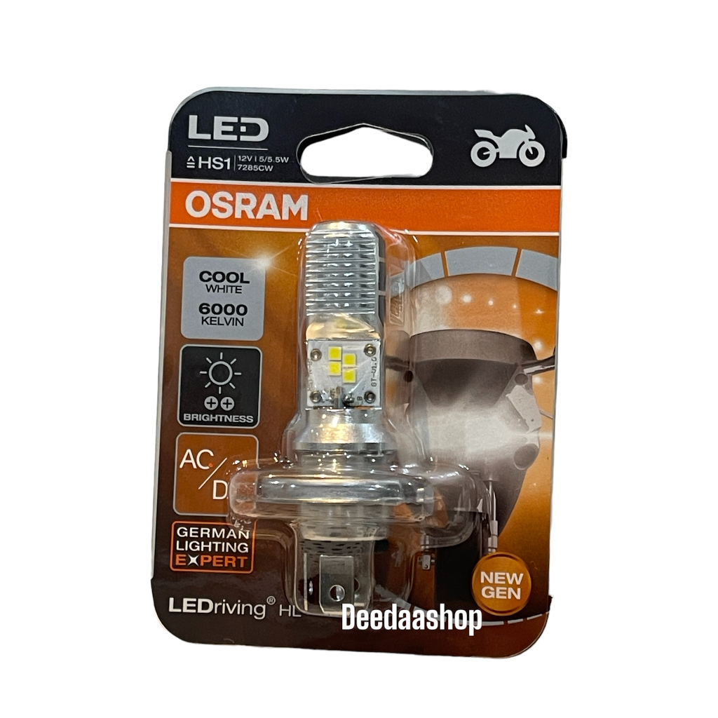 หลอดไฟหน้า OSRAM SILVERSTAR, COOLBLUE, HS1 3ขา LED , T19, แป้นเล็กทั่วไป | Shopee Thailand