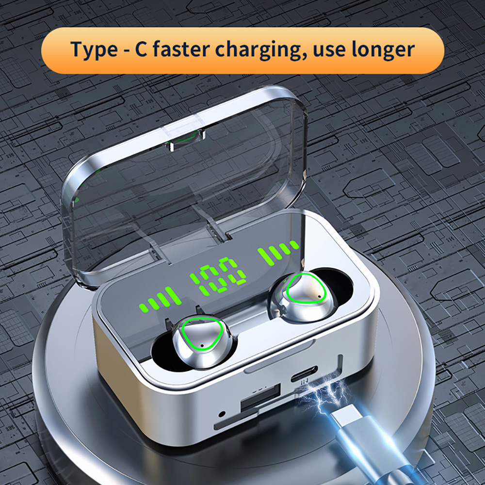 YD02 TWS หูฟังสเตอริโอไร้สาย Bluetooth 5.3 พร้อมไมโครโฟนและไฟ LED ระบบ ...