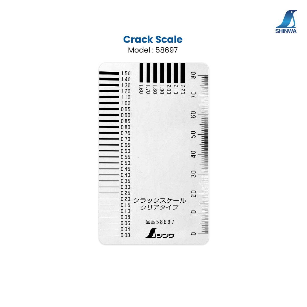 แผ่นเช็ครอยร้าว แบบใส รุ่น 58697 Shinwa Crack Scale Clear Type model : 58697 | Shopee Thailand