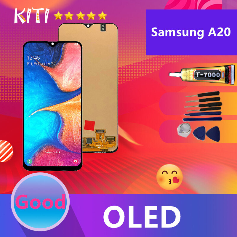 (งาน ic แท้) (OLED)For หน้าจอ samsung A20 LCD Display จอ + ทัช Samsung ...