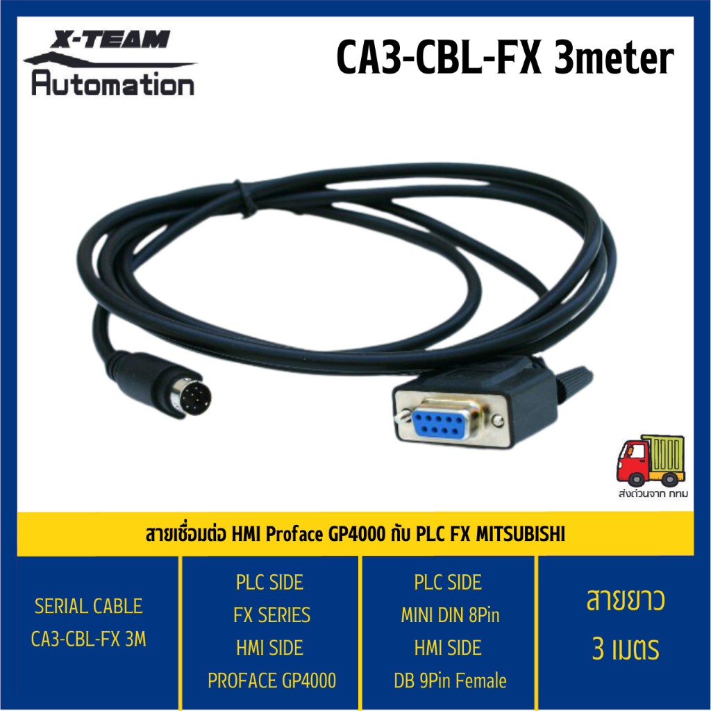 CA3-CBLFX / สายสัญญาณเชื่อมต่อระหว่าง PLC FX และ Proface GP4000 | Shopee Thailand