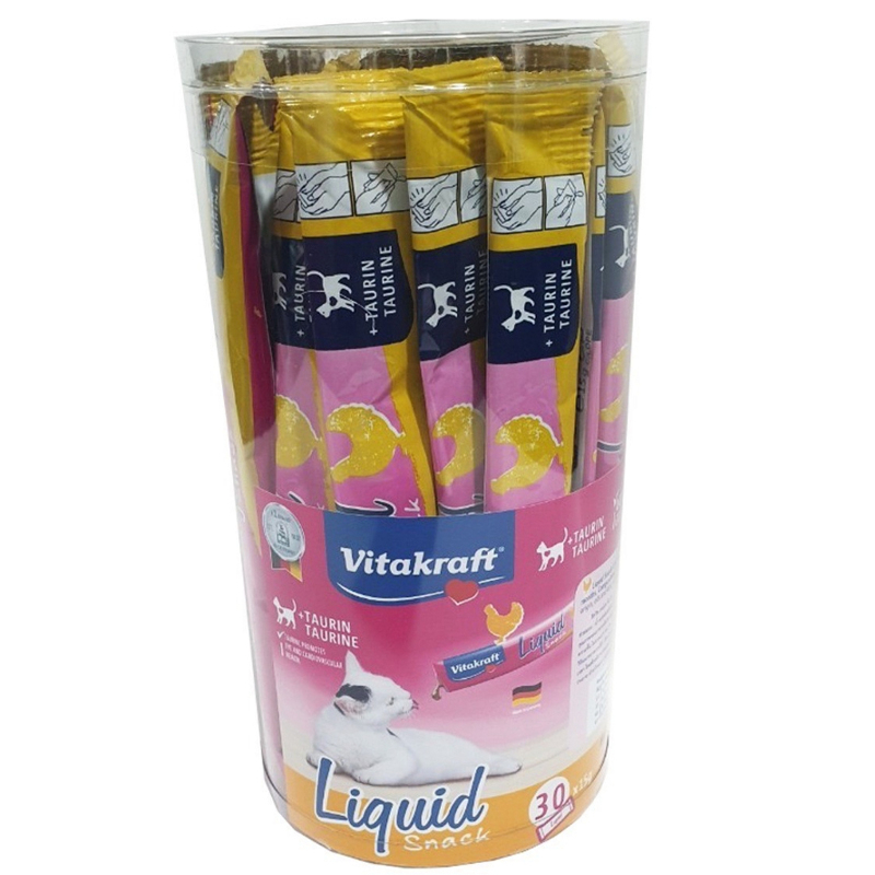 ใหม่ Vitakraft Liquid Snack ขนมแมวเลีย ขนาด 15g x 30 ซอง (กระปุก ...