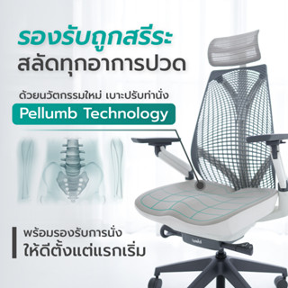 Bewell EMBRACE PLUS (WHITE) เก้าอี้เพื่อสุขภาพ เบาะใหม่ กว้าง รองรับ ...