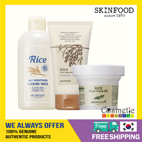 [SKINFOOD] Rice Daily Brightening Cleansing Water 300ml / Scrub Foam ...