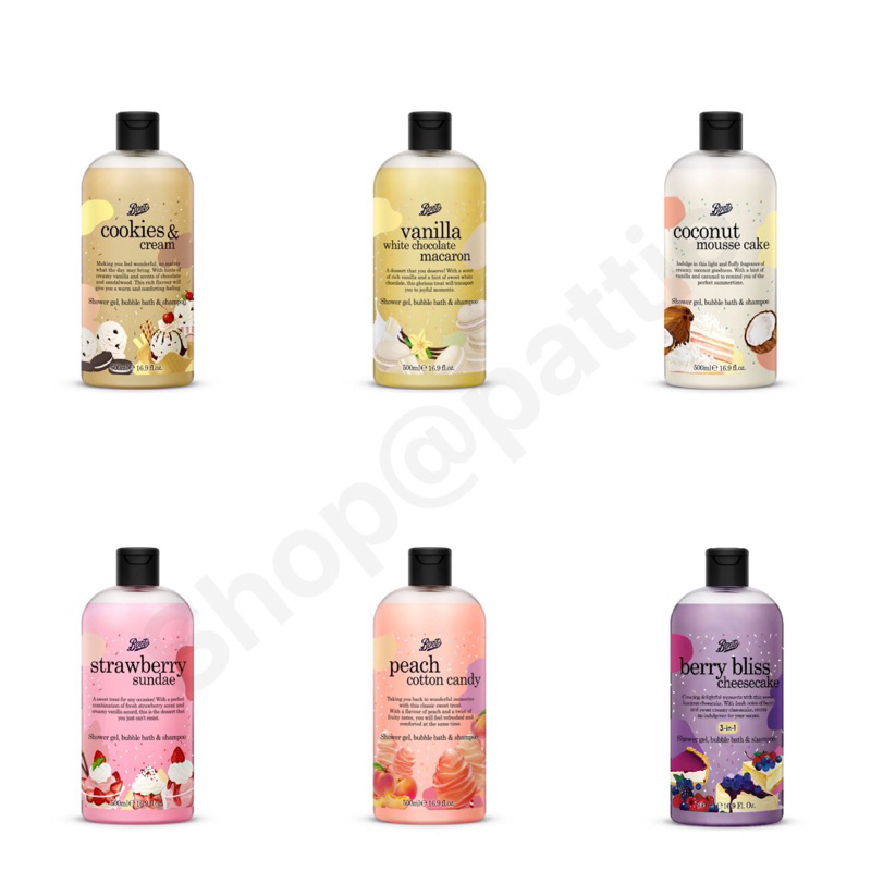 Shower Gel, Bubble Bath & Shampoo 500ML Flavour Collection | Shopee ...