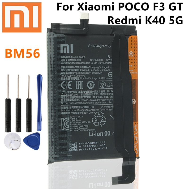 "แบตเตอรี่ BM56แบตเตอรี่สำหรับ Xiaomi POCO F3 GT Redmi K40 5G BM56 ...