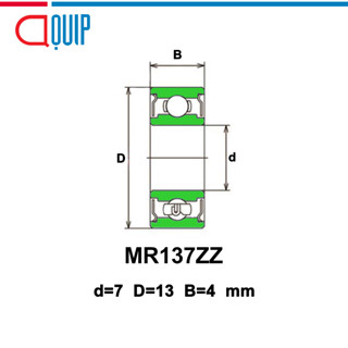 MR137ZZ SBC ตลับลูกปืนเม็ดกลม ฝาเหล็ก 2 ข้าง ( Miniature ball bearing MR137 ZZ ) MR137Z / MR 137 ...