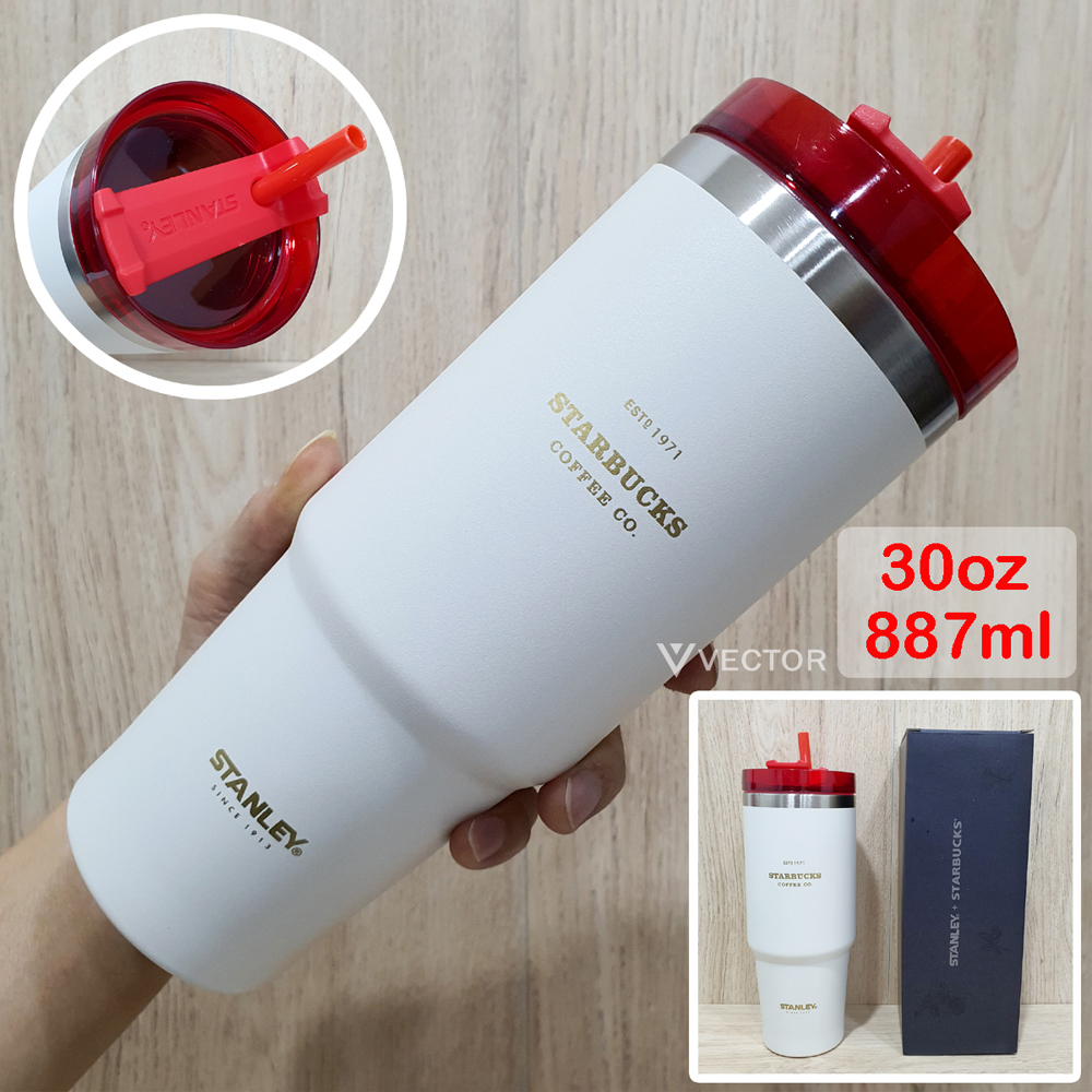 แก้วน้ำ กระติกน้ำ 20oz/600ml 30oz/900ml สแตนเลส304 แถมหลอด เก็บร้อน-เย็น พร้อมฝา STAR Tumbler ...
