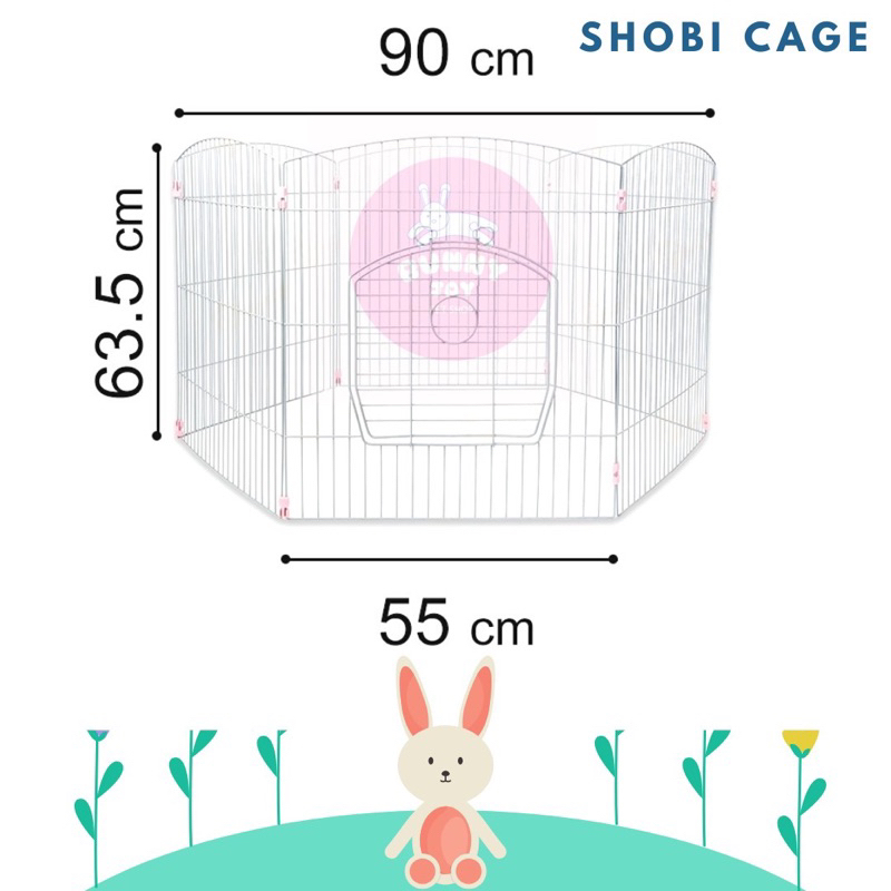 Shobi Rabbit Outdoor Cage กรงคอกสนามพับได้ ขนาด 55x63.5 cm | Shopee ...
