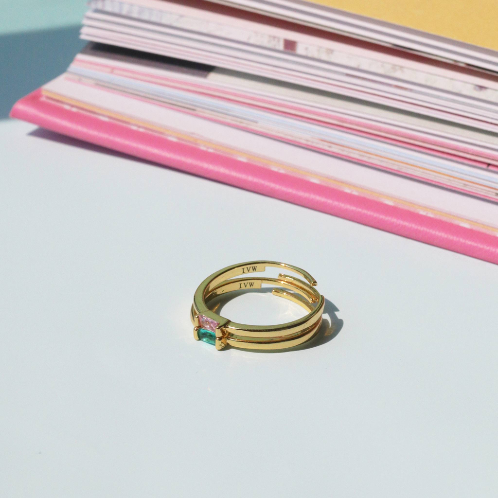 ivowly-Tim ring แหวนพลอยทรงสี่เหลี่ยม (กรอกโค้ด: AP4WZ ลด 65 ...