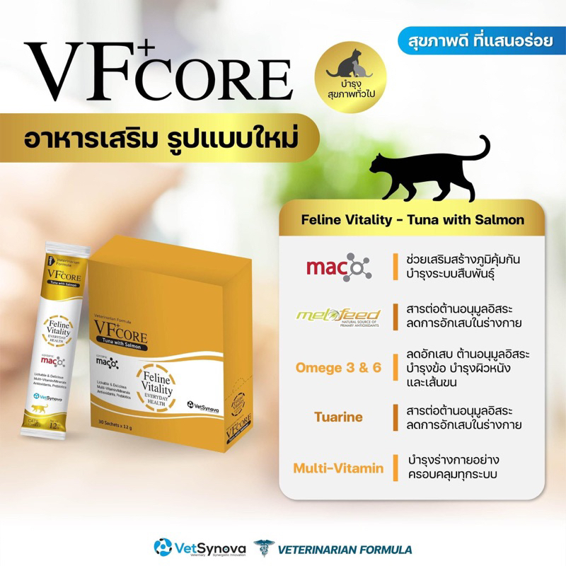 [30 ซอง] VFcore แมวเลีย วิตามินแมว อาหารเสริม ไลซีน วิตามินรวม | Shopee Thailand
