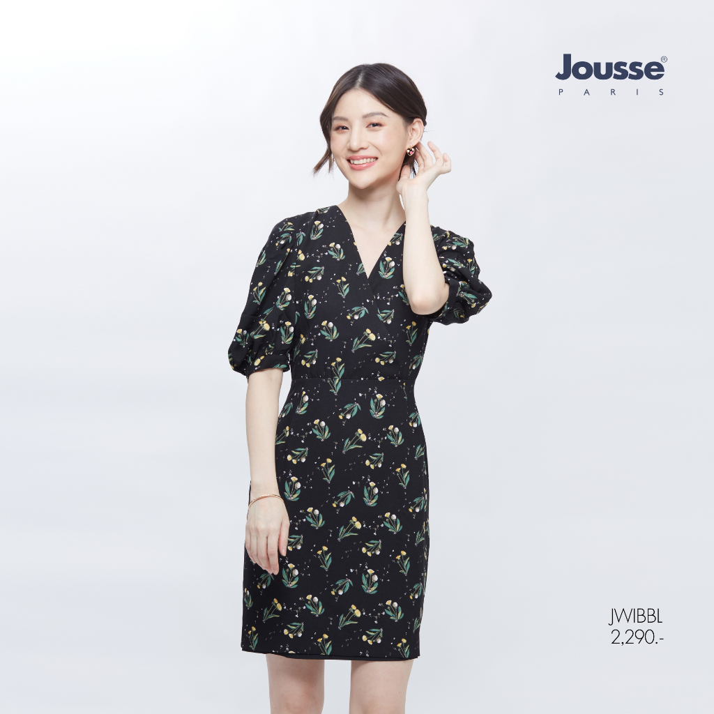 Jousse ชุดเดรส สีดำพิมพ์ลายดอกไม้ (JWIBBL) | Shopee Thailand