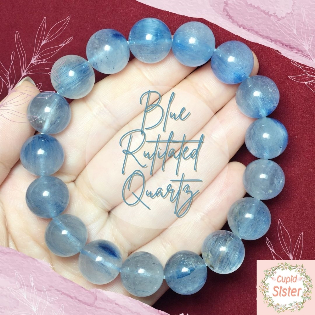CupidSister สร้อยข้อมือหิน ไหมฟ้า Blue Rutilated Quartz แก้วพิรุณ ...
