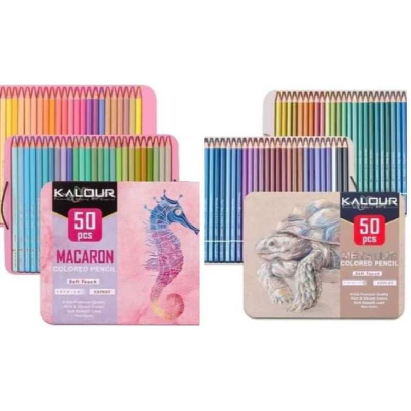 สีไม้KALOUR 🔥Macaron &Metallic 🔥50 สี เนื้อสีสวย ระบายง่าย สีลื่น สีติด ...