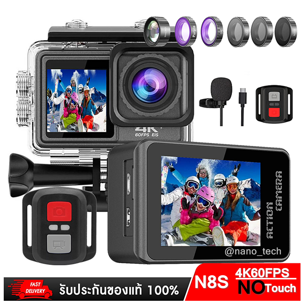 Nanotech 2023 กล้องเซลฟี่สไตล์ใหม่ หน้าจอคู่ 4K 60fps EIS ถ่ายภาพ วีดีโอ กีฬา เเถมฟรี เลนส์ ...