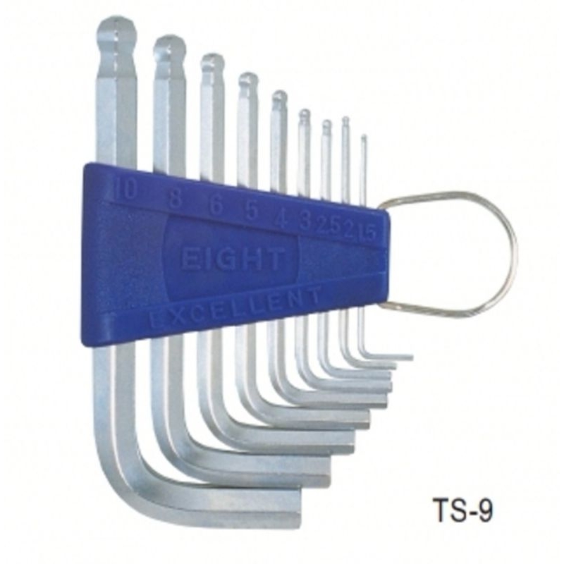 EIGHT TS-9 ประแจหัวบอลเตเปอร์ สั้น สีขาว 9ตัวชุด 1.5-10mm ประแจหัวบอล สั้น | Shopee Thailand