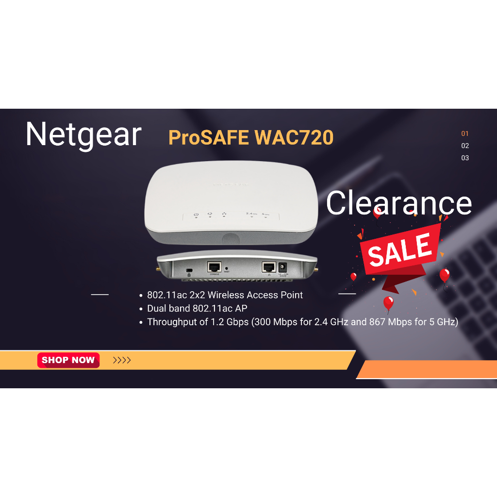 Netgear ProSAFE Business 2x2 Dual Band 802.11ac Wireless Access Point ...
