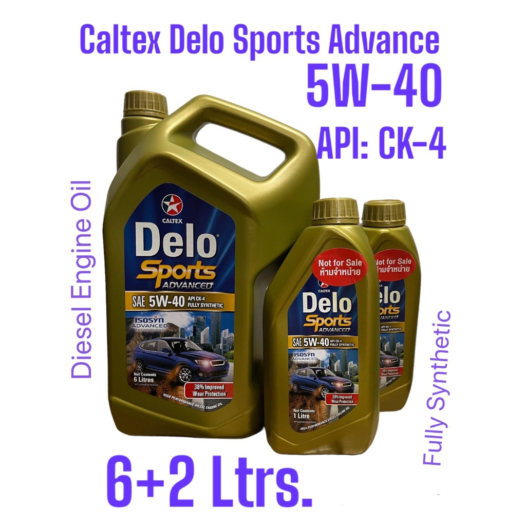 Caltex Delo Sports Advance 5W-40 ,API:CK-4/6+2Ltrs.น้ำมันเครื่องดีเซล ...