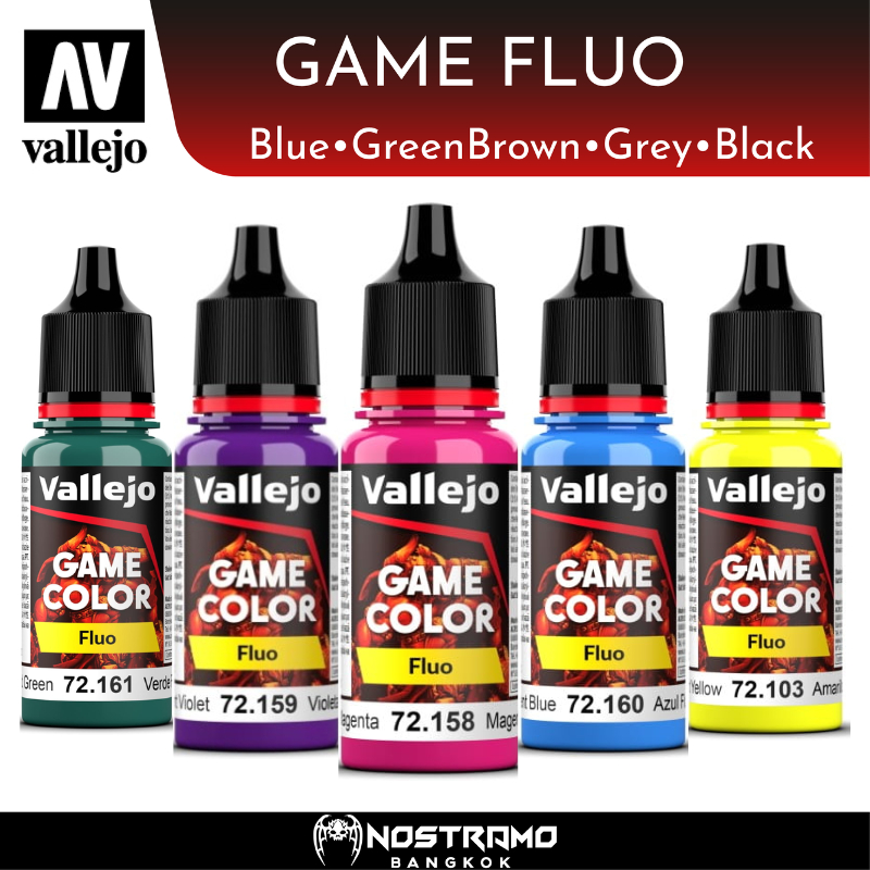 VALLEJO : FLUO GAME COLOR สีอะคริลิค Acrylic paint Red-Orange-pink ...