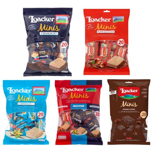 ห่อ20ชิ้น ล็อคเกอร์เวเฟอร์มินิ Loacker Mini (เฮเซลนัต/ช็อกโกแลต/รวมรส ...