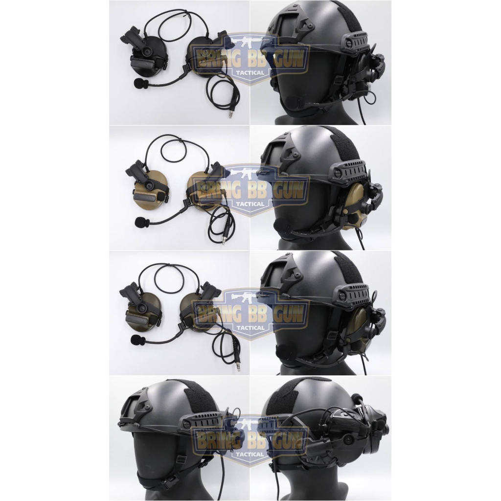 หูฟังสื่อสารตัดเสียงได้ ทรง Comtac III รุ่น หูฟังตัดเสียงพร้อมขาติดหมวก ...