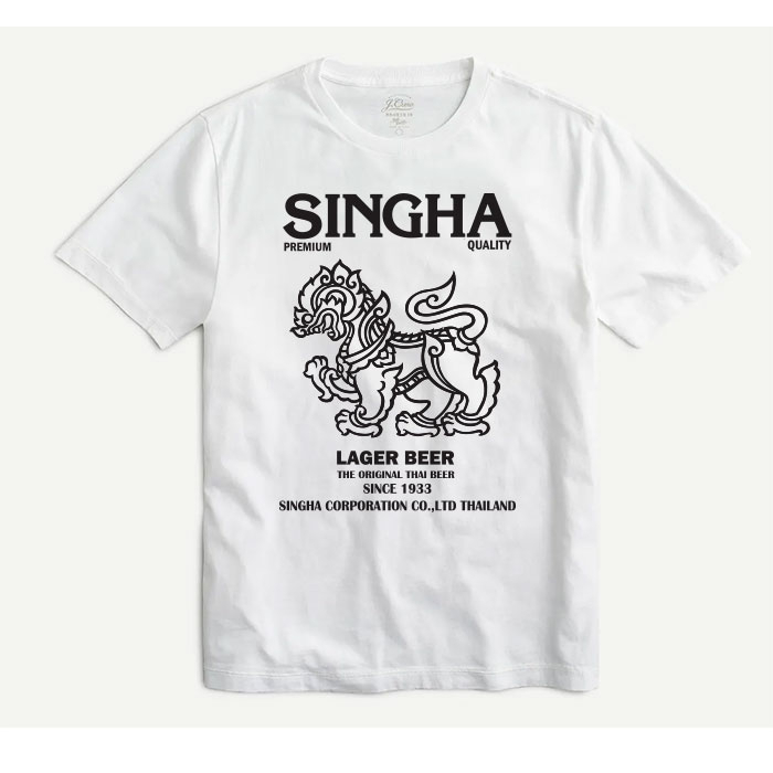 SINGH BEER DRAFT COTTON 100% SIZE M -3XL เสื้อยืด คอกลม ลาย เบียร์สิงห์ ...