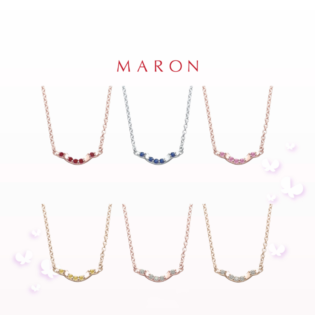 MARON - Happy Smile Necklace สร้อยคอเงินแท้ ฝังพลอยแท้ | Shopee Thailand