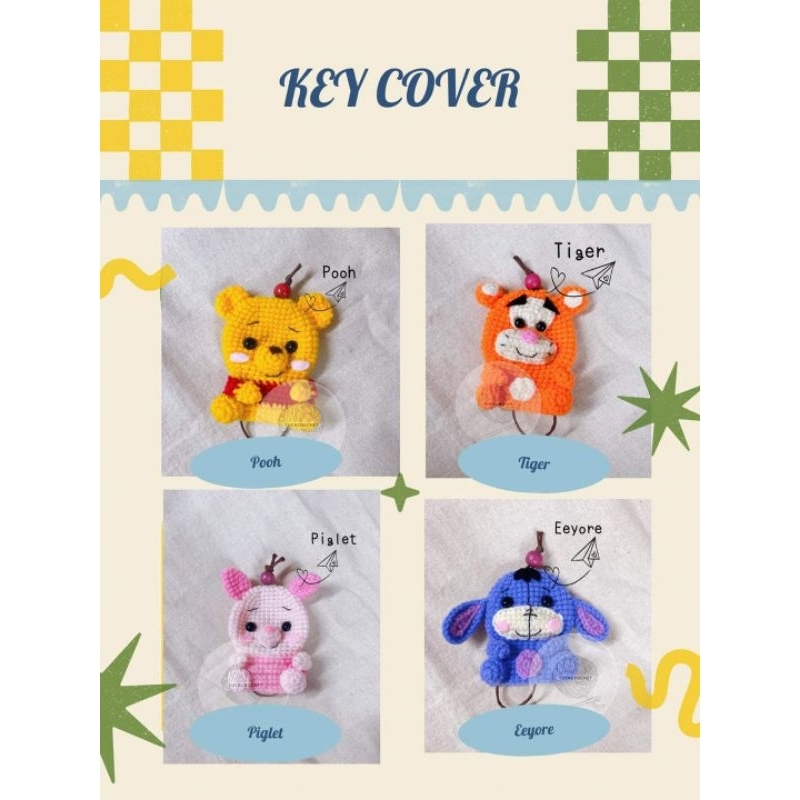 Key cover ที่หุ้มใส่กุญแจไหมพรมลาย winnie the pooh | Shopee Thailand