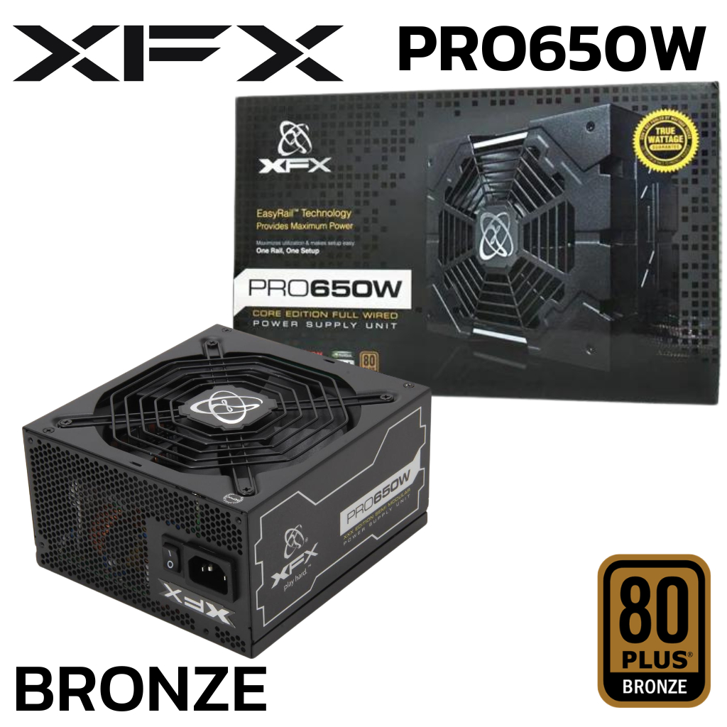 POWER SUPPLY (อุปกรณ์จ่ายไฟ) XFX PRO - 650W 80 PLUS BRONE | Shopee Thailand