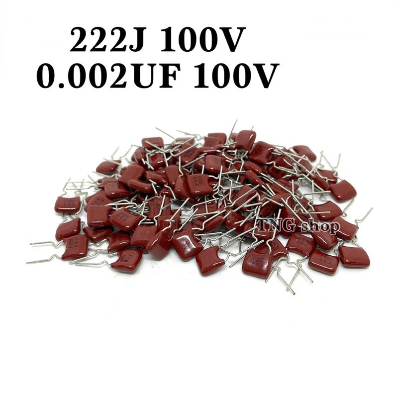 C ไมล่าร์ แพ็ค10ตัว 222J 100V 0.002UF 100V Capacitor Mylar ตัวเก็บประจุ ...