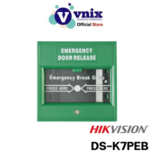 DS-K7PEB ปุ่มสำหรับกดออก สีเขียว Hikvision Exit & Emergency Button by ...