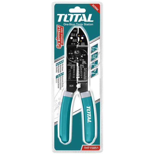 TOTAL คีมปลอกสายไฟอัตโนมัติ รุ่น THT15851 ขนาด 8.5 นิ้ว | Shopee Thailand