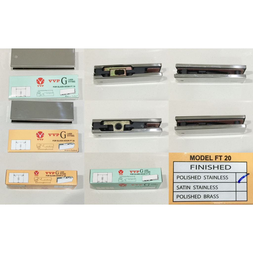 ตัวหนีบประตูกระจก VVPมีให้เลือก2 รุ่น ล่าง FT10 และบน FT20 | Shopee Thailand