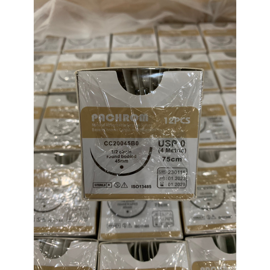 Suture ไหมเย็บแผล Chromic catgut เข็มติด ละลาย (12เส้น/กล่อง) | Shopee ...