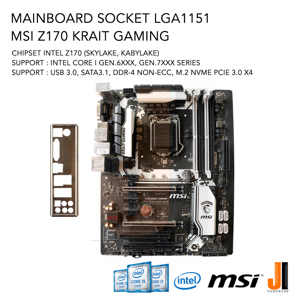 Mainboard MSI Z170 KRAIT Gaming (LGA 1151) รองรับ CPU Gen.6XXX และ Gen ...