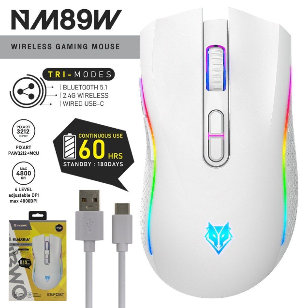 Nubwo เมาส์เกมมิ่ง รุ่น NM-89M NM-91M NM-89W NM-93 NM-94 NM-100 เม้า Gaming Macro Mouse เมาส์ ...