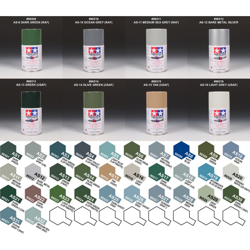 สีสเปรย์ทามิย่า #86509 AS-9 #86510 AS-10 #86511 AS-11 #86512 AS-12 ...