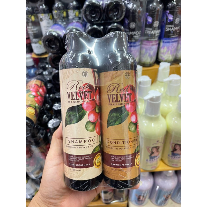 Red Velvet Shampoo + Conditioner 300ml. แชมพูแดง+ ครีมนวด | Shopee Thailand