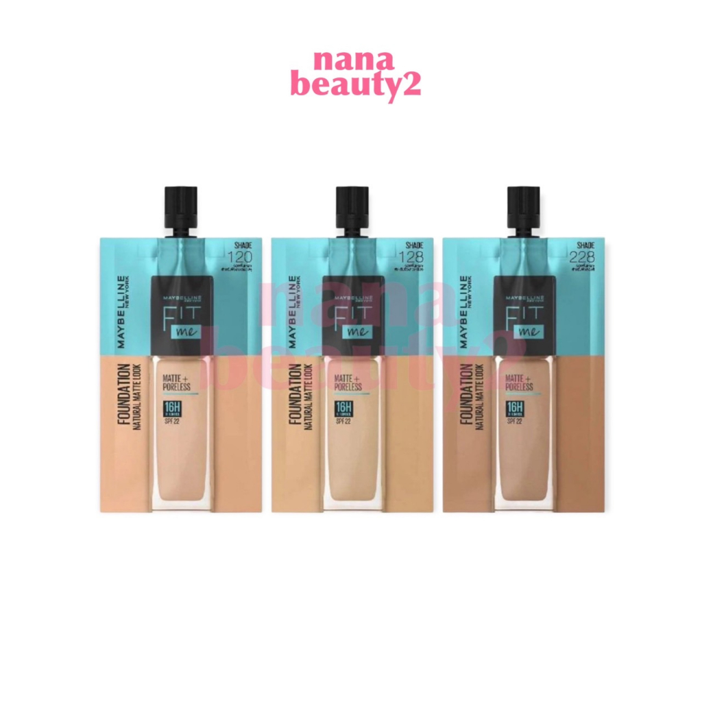 ใหม่ (1ซอง) รองพื้น แบบซอง ฟิตมี เมเบอลีน FIT ME MATTE PORELESS LIQUID FOUNDATION MAYBELLINE ...