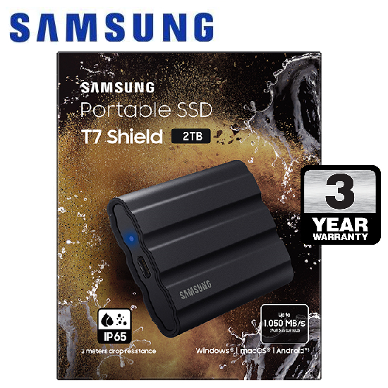 Samsung 2TB T7 Shield Portable SSD USB3.2 (Black) | Shopee Thailand