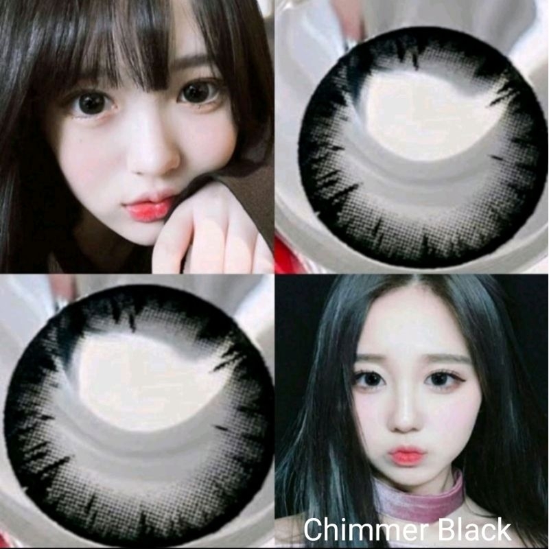 คอนแทคเลนส์ รุ่น Chimmer/Shimmer สีดำ/Black มีค่าสายตา (0.00)-(-6.50 ...