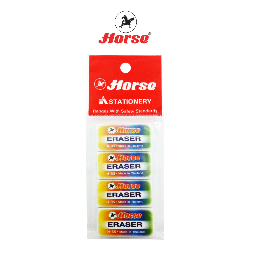 Horse (ตราม้า) ยางลบดินสอ Eraser H-35 ตราม้า จำนวน 4 ก้อน/แพ็ค จำนวน 1 ...
