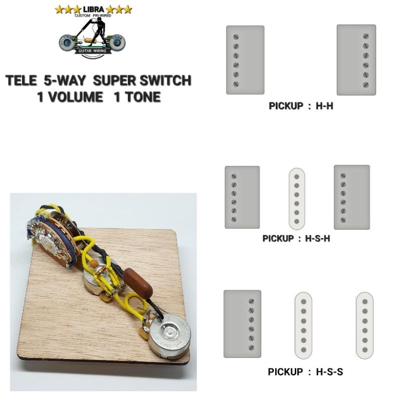 LIBRA TONE วงจรกีต้าร์ไฟฟ้า TELECASTER 1 VOLUME 1 TONE SWITCH 4-WAY/5 ...