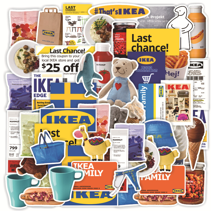 💥พร้อมส่ง💥IKEA LAYS Series sticker สติกเกอร์กันน้ำรูปแบบที่แตกต่างกัน ...