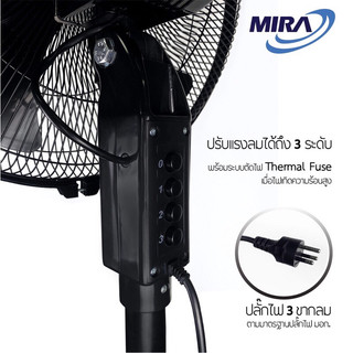 MIRA พัดลมอุตสาหกรรรมตั้งพื้น 18 นิ้ว รุ่นM-185 (ดีไซน์ใหม่ โครงขาทำจาก ...