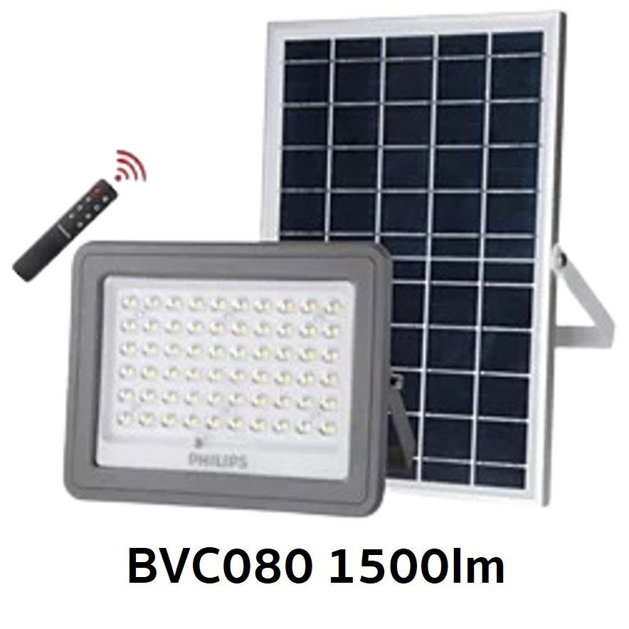 Philips Essential Smart Bright Solar Flood Light BVC080 600lm , 900lm , 1500lm แผงโซล่า + รีโมท ...