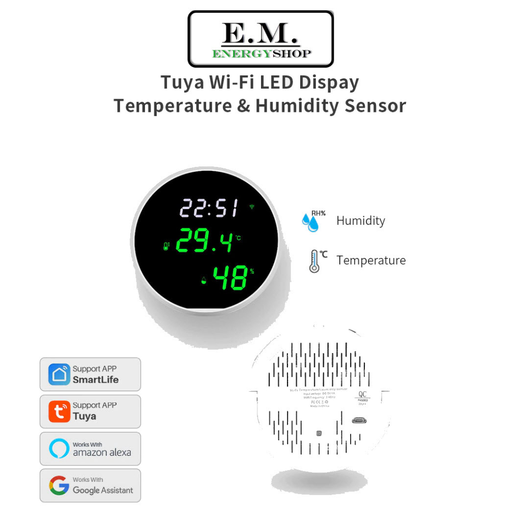 Smart Home IoT Tuya รุ่น จอ LCD Display Backlight สามารถดู อุณหภูมิ ...
