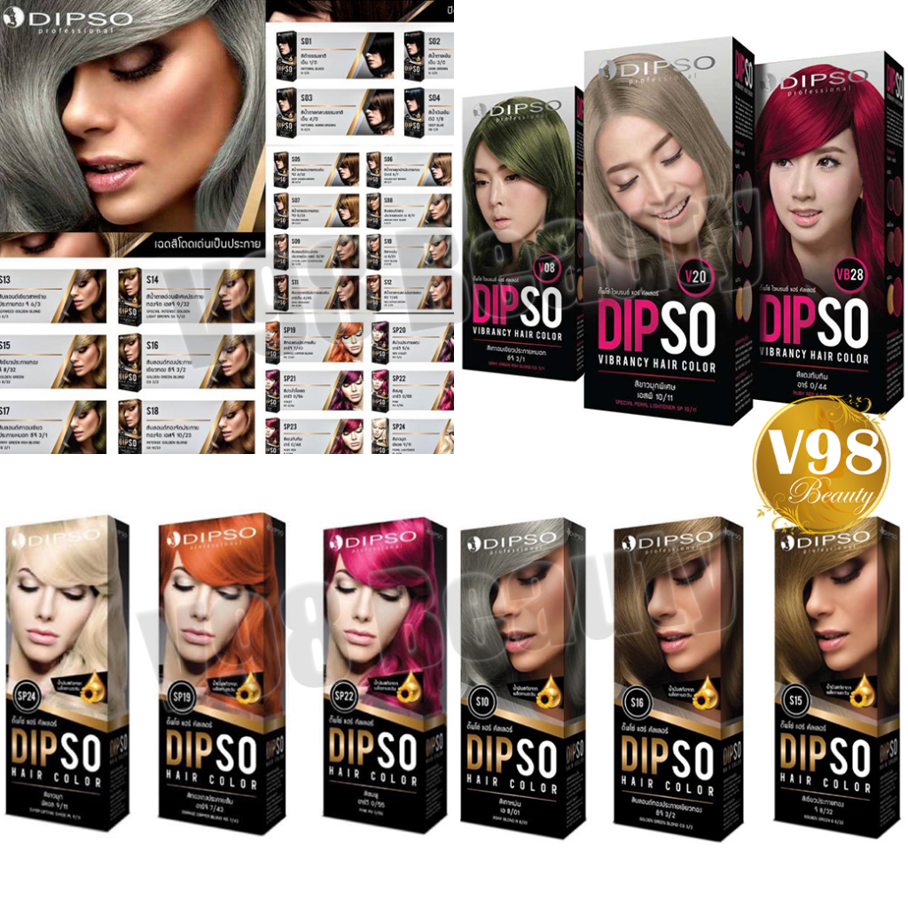 พร้อมส่ง น้ำยาย้อมผม Dipso ดิ๊ปโซ่ ครบสี | Shopee Thailand