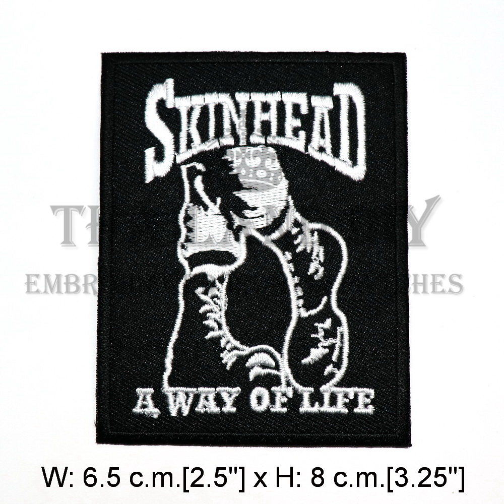 ตัวรีดติดเสื้อ งานปัก สัญลักษณ์ ต่อต้านการเหยียดผิว Skinhead anti ...