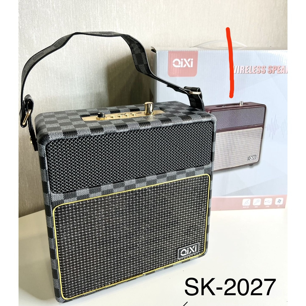 SK-2027 ลำโพงบลูทูธ(แถมไมโครโฟน)รองรับไมโครโฟน กีตาร์และเครื่องดนตรีอื่นๆ ลำโพงRetro ลำโพงแบบ ...